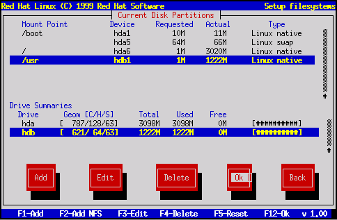 Partitioning Your Disk for Red Hat Linux