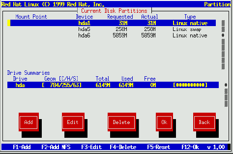 Partitioning Your Disk for Red Hat Linux